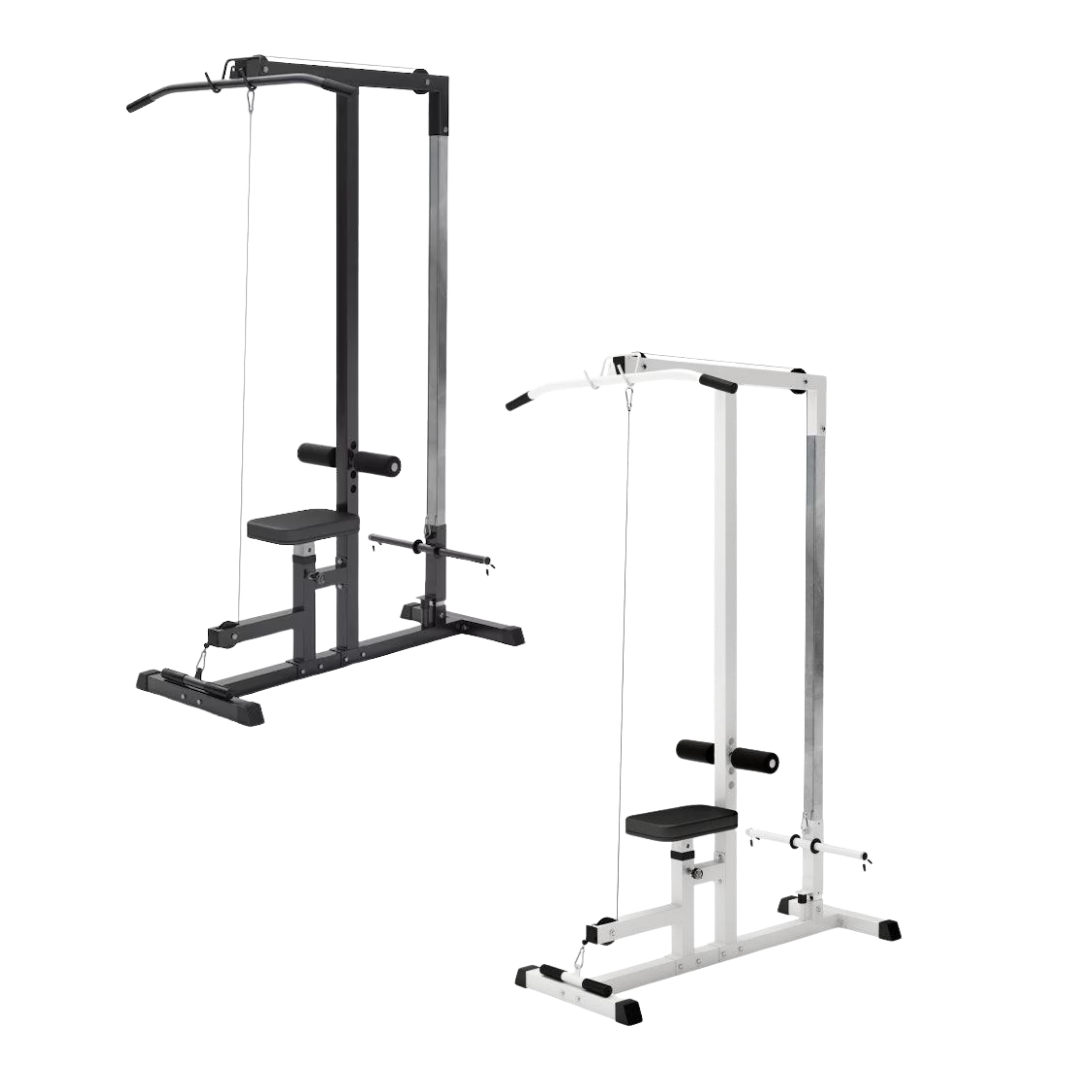 Stație lat pulldown alb/negru – Gorilla Sports