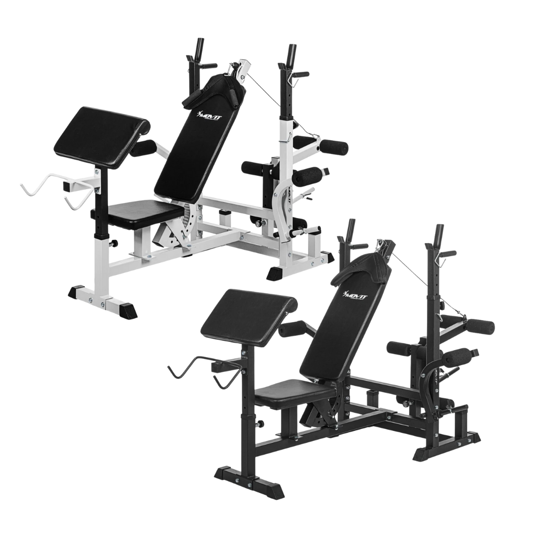 Banca Multifunctionala, alb/negru MOVIT – Gorilla Sports